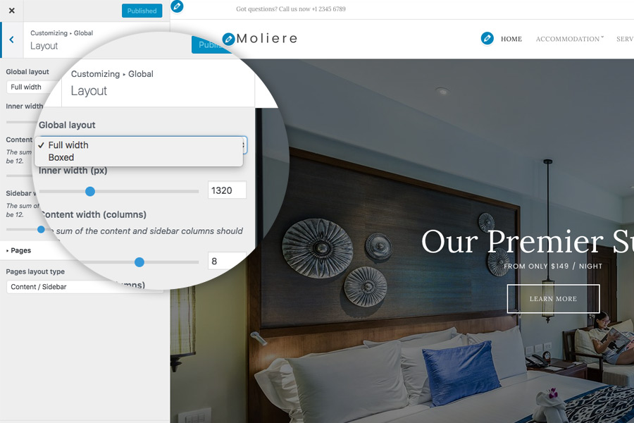Moliere • Hotel WordPress Theme • CSSIgniter